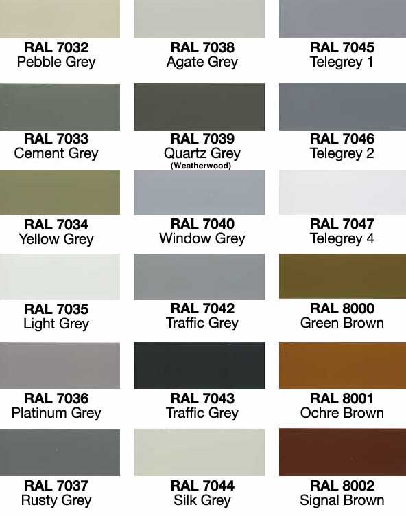 Powdercoat Colour Chart - Hand Crafted Steel